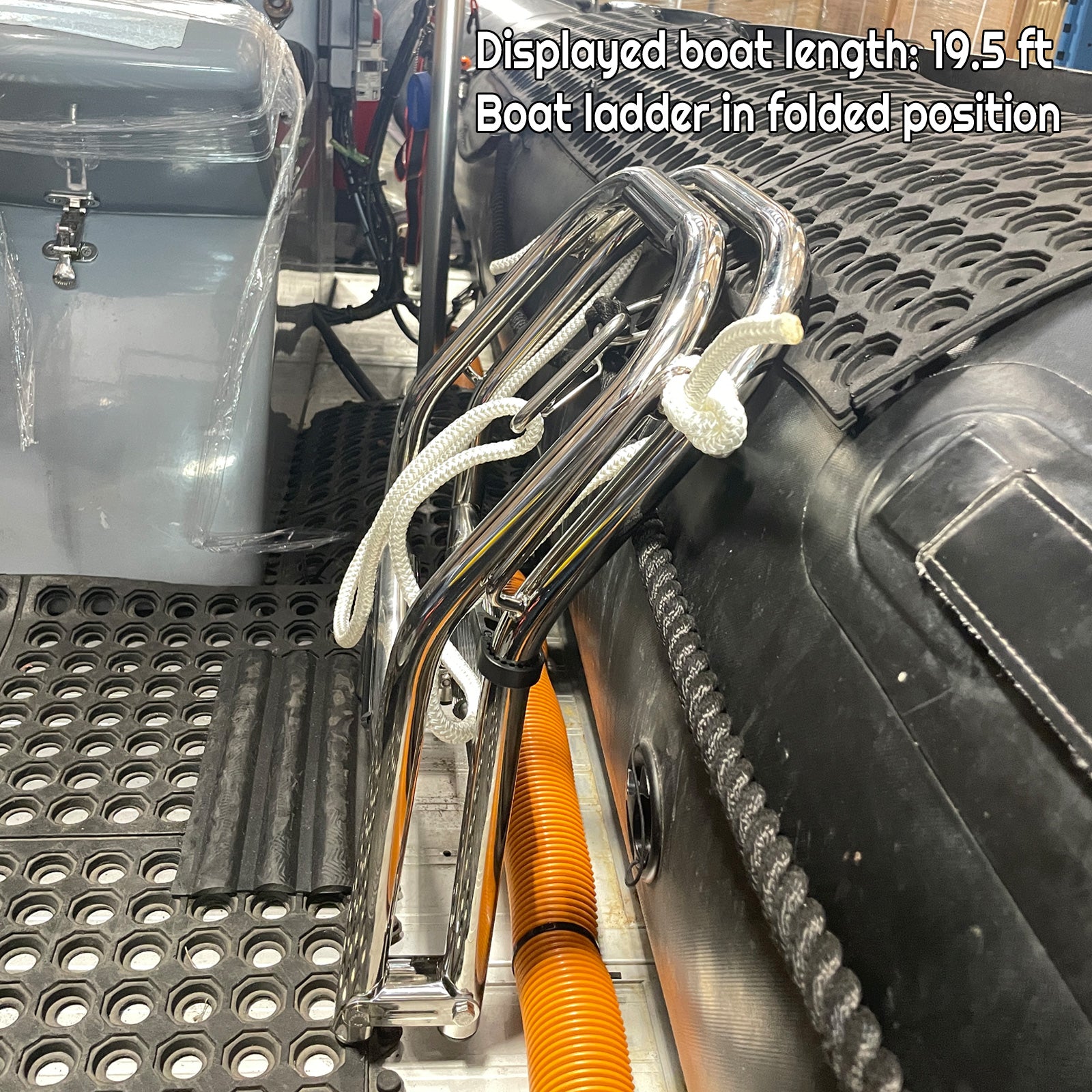 Seamax 3 Step Boat Boarding Ladder with Built in Handle,316 Stainless ...