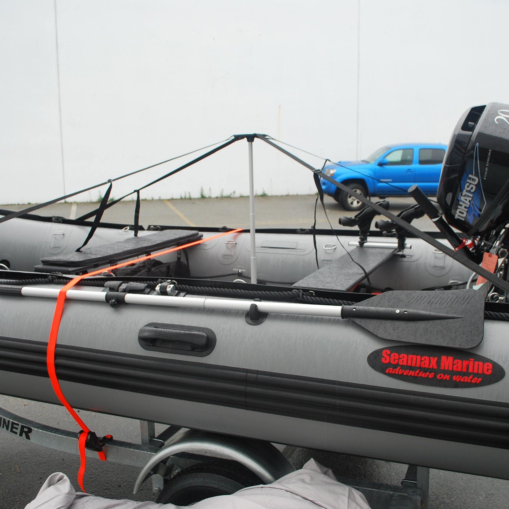 Boat Cover Support Pole System, Telescopic Pole with 4 Tie Down Straps ...