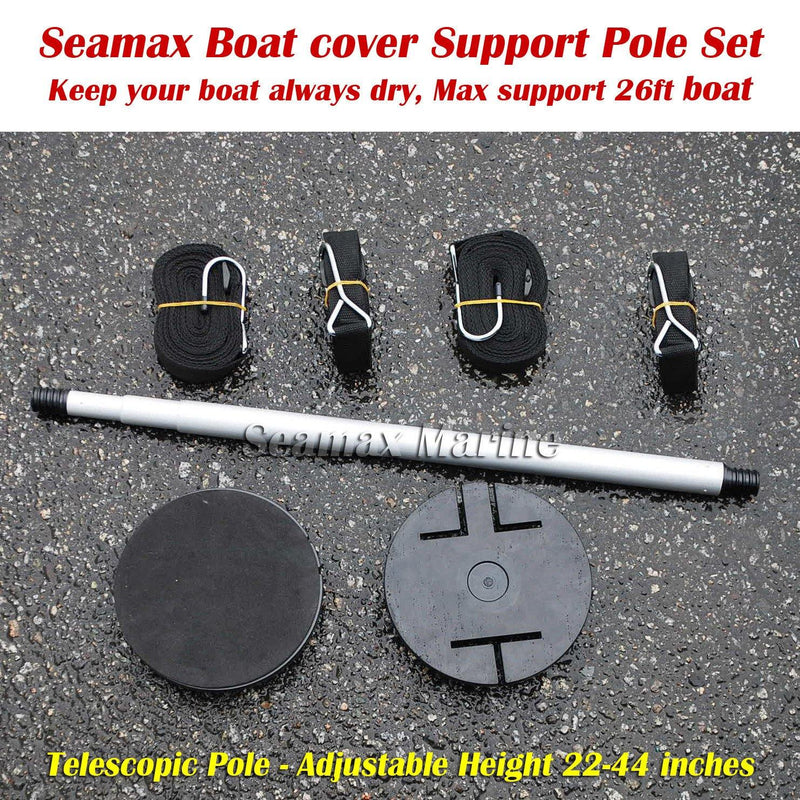 Boat Cover Support Pole System, Telescopic Pole with 4 Tie Down Straps ...
