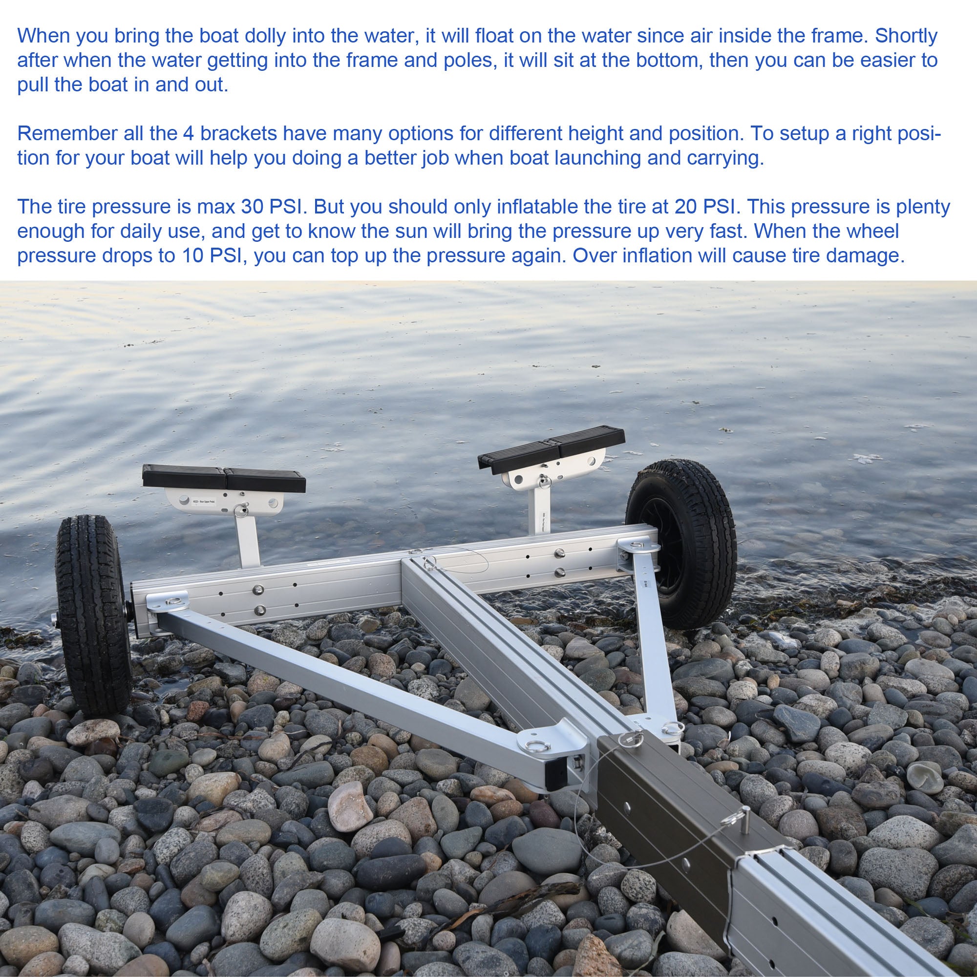 Seamax New Deluxe Aluminum Portable Boat Hand Dolly Set - Heavy Duty ...