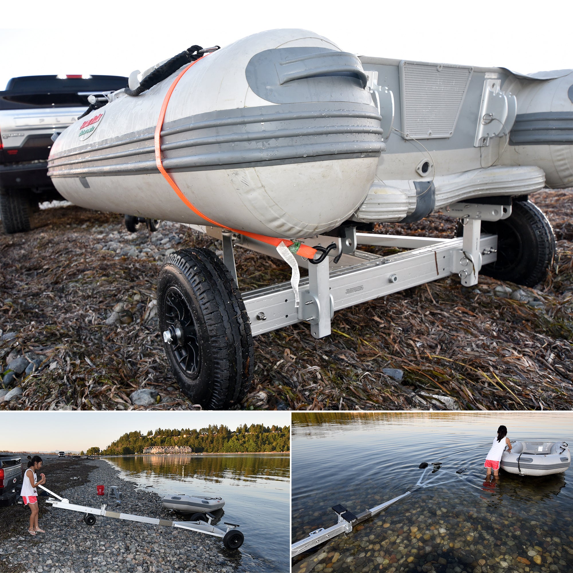 Seamax New Deluxe Aluminum Portable Boat Hand Dolly Set - Heavy Duty ...