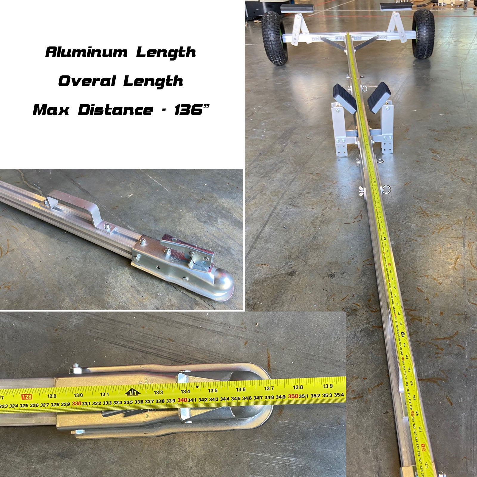 Aluminum Boat Hand Dolly Set with 16” Wheels, Quick Leased Frame with ...