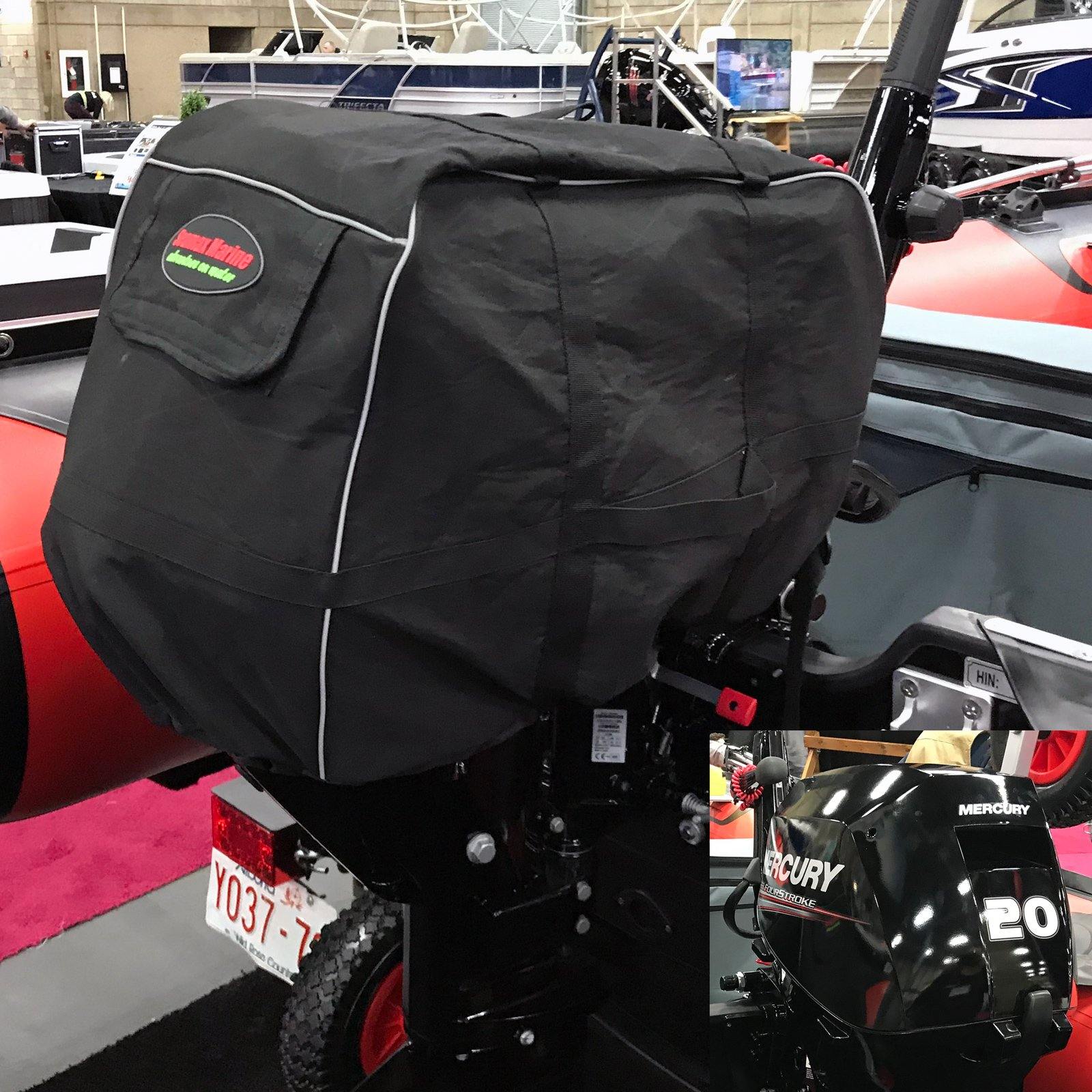 Seamax Outboard Motor Cowling Cover with Carrying Handle, Reflective L ...
