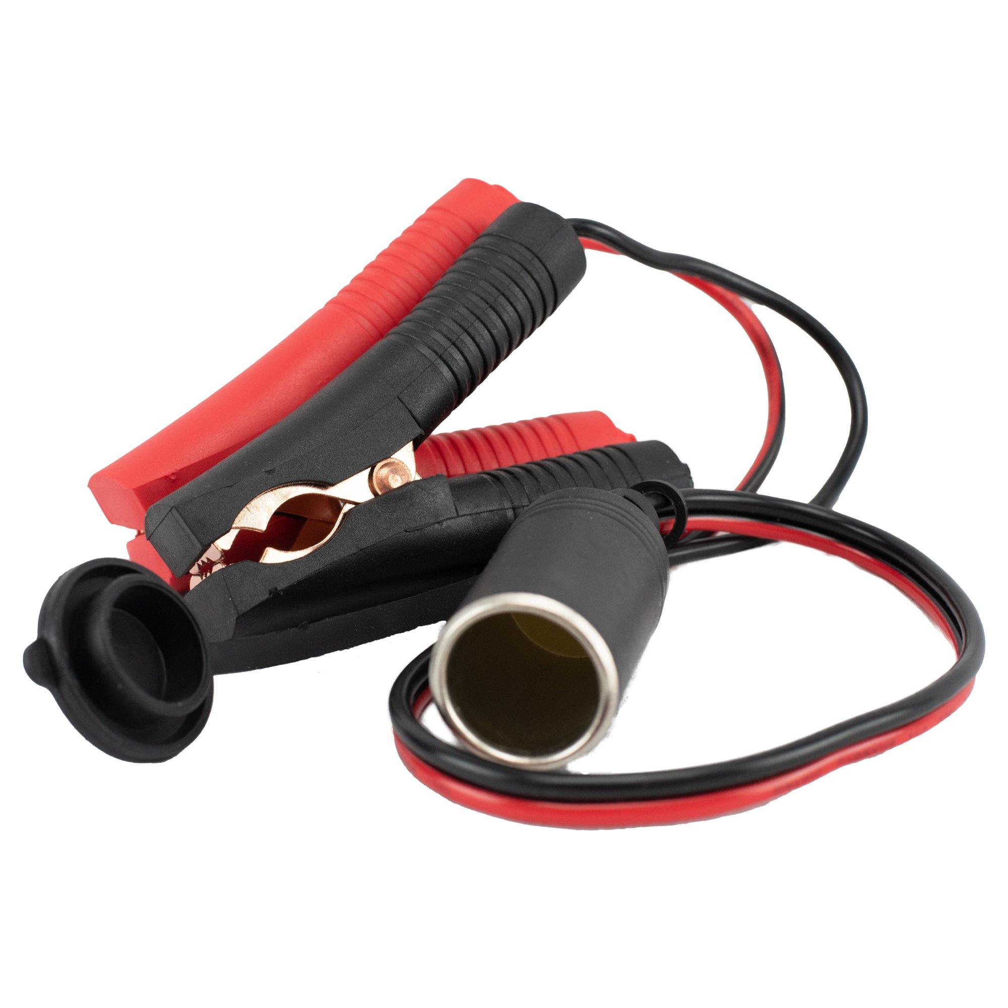 12V Alligator Clip to Cigarette Lighter Plug Converter (Battery Clamps ...